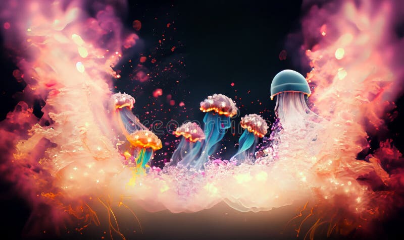 Jellyfish Explosion Stock Illustrations – 63 Jellyfish Explosion Stock ...