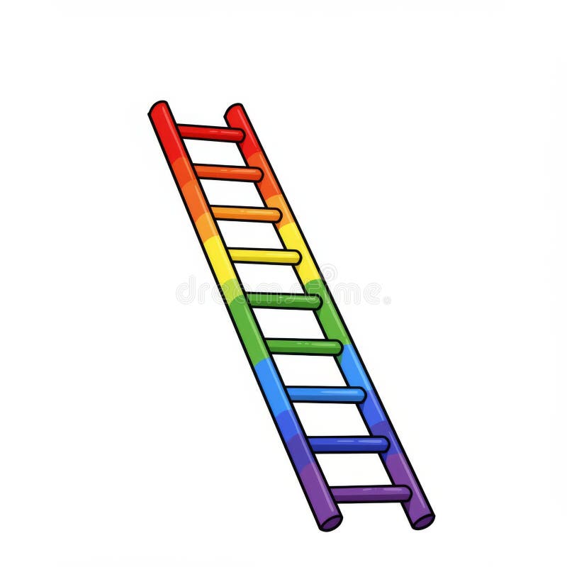 Rainbow Colored Ladder Illustration Stock Illustration - Illustration ...