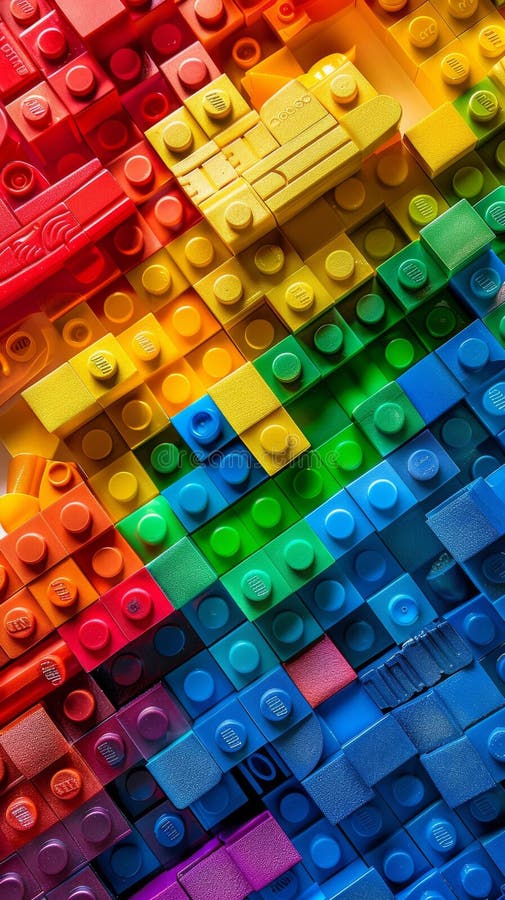 Rainbow Colored Lego Blocks Arranged in Vibrant Pattern for Creativity ...
