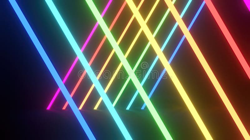 Rainbow -colored Light -colored Diagonal Neon Sign Abstract, Dramatic ...