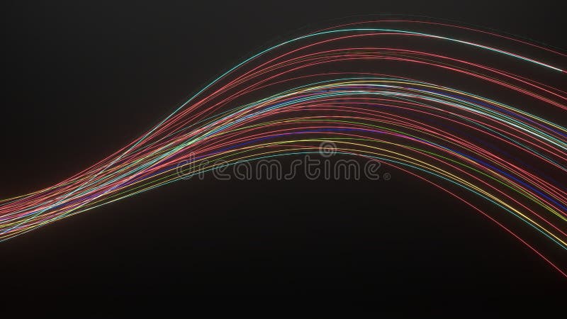 Rainbow -colored Light -colored Lines that Swell Like the Wind Flow ...