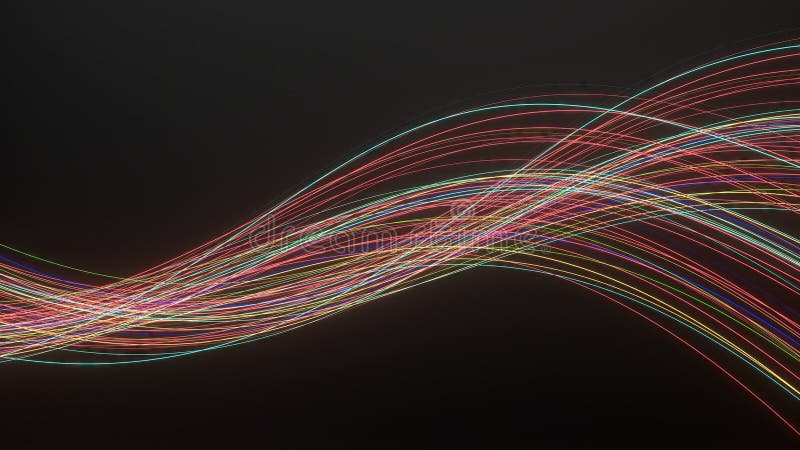 Rainbow -colored Light Emission and Swells Like Waves, a Line Abstract ...