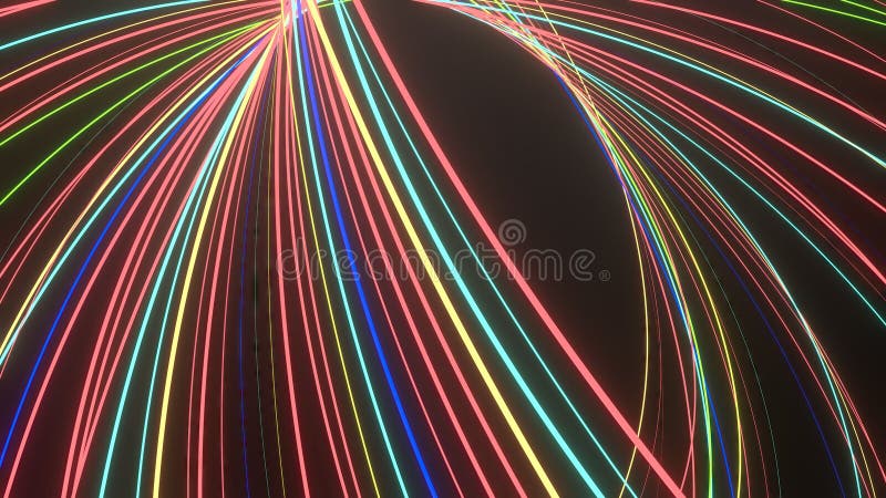 Rainbow -colored Light -emitting Neon Sign Abstract, Dramatic, Modern ...