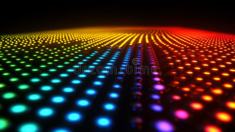Rainbow Colored Lights Form a Patterned Surface Stock Illustration ...
