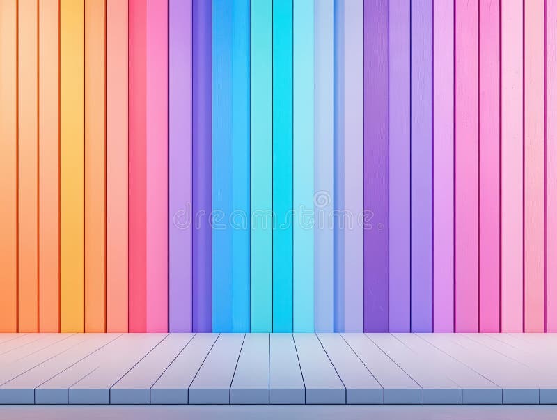 Rainbow-colored Lights in Vertical Stripes, Pulsating with Intensity ...