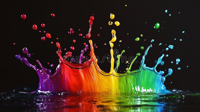 Rainbow-Colored Liquid Splash Stock Image - Image of beautiful, outdoor ...