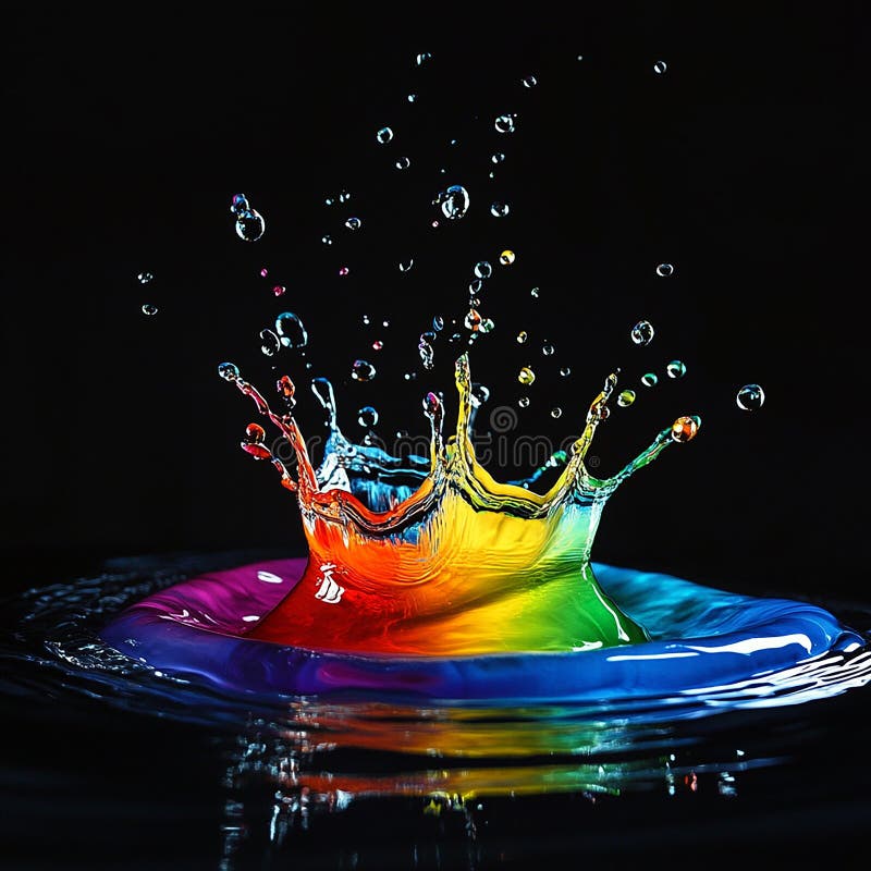 Rainbow-Colored Liquid Splash Stock Image - Image of fluffy, visual ...