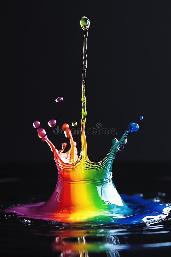 Rainbow-Colored Liquid Splash Stock Photo - Image of visual, pastel ...