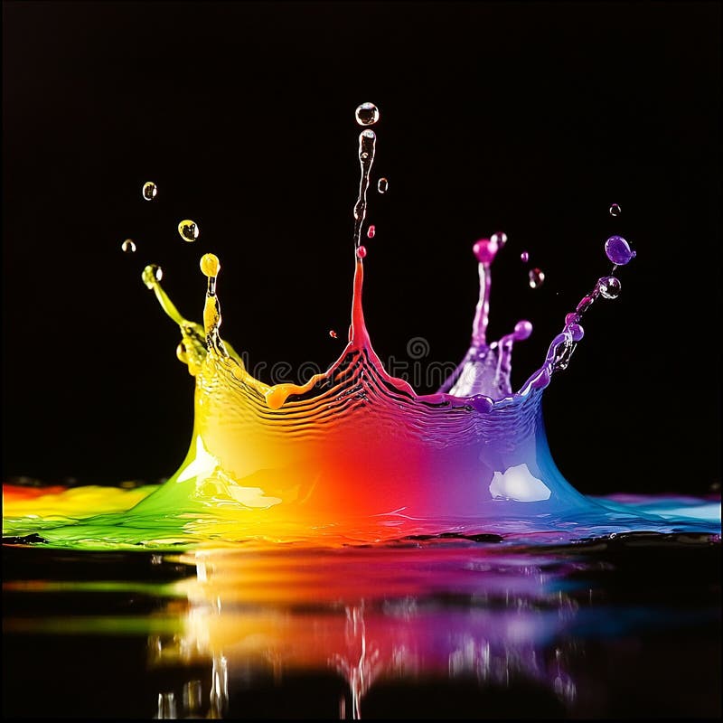 Rainbow-Colored Liquid Splash Stock Photo - Image of stunning, magical ...
