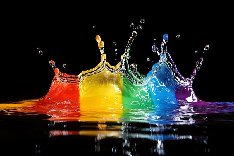 Rainbow-Colored Liquid Splash Stock Photo - Image of dreamlike, vibrant ...