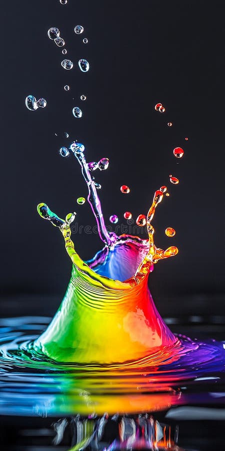 Rainbow-Colored Liquid Splash Stock Illustration - Illustration of ...