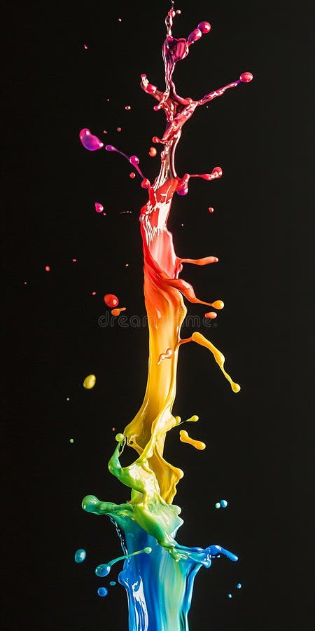 Rainbow-Colored Liquid Splash Stock Illustration - Illustration of ...