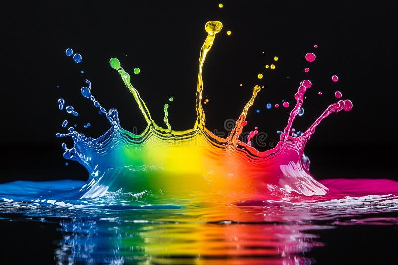 Rainbow-Colored Liquid Splash Stock Photo - Image of scenic, landscape ...