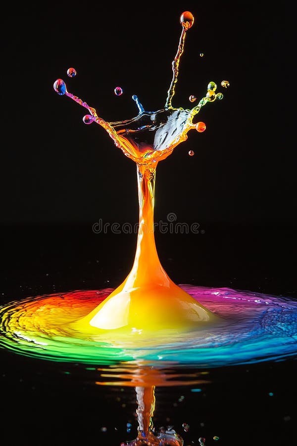 Rainbow-Colored Liquid Splash Stock Image - Image of clouds, scenic ...