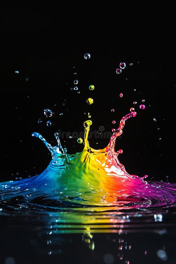 Rainbow-Colored Liquid Splash Stock Photo - Image of picturesque ...