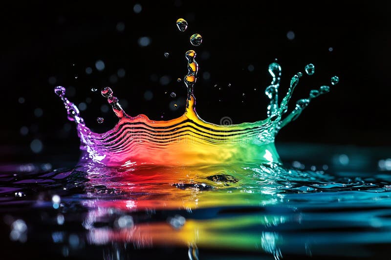 Rainbow-Colored Liquid Splash Stock Image - Image of colors, beautiful ...