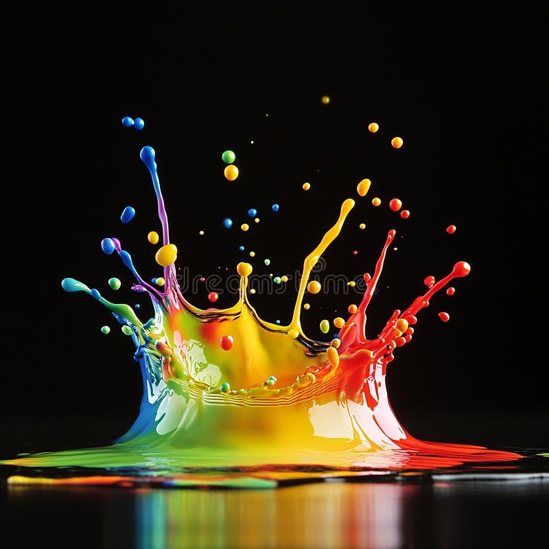 Rainbow-Colored Liquid Splash Stock Image - Image of dreamlike, sunset ...