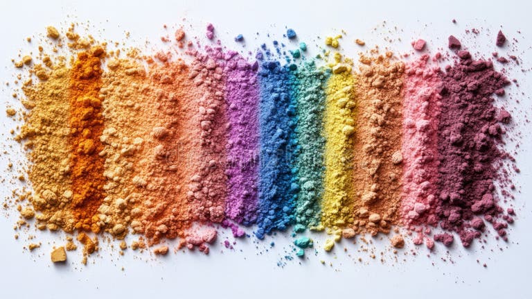 Rainbow Colored Makeup Powder Swatches Displayed Stock Illustration ...