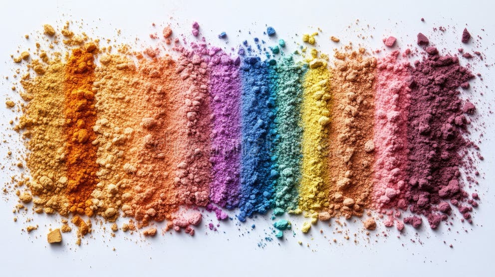 Rainbow Colored Makeup Powder Swatches Displayed Stock Illustration ...