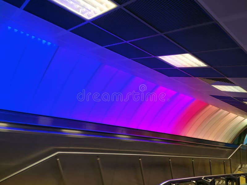 Rainbow Colored Metro Station, Colorful Stock Image - Image of colorful ...