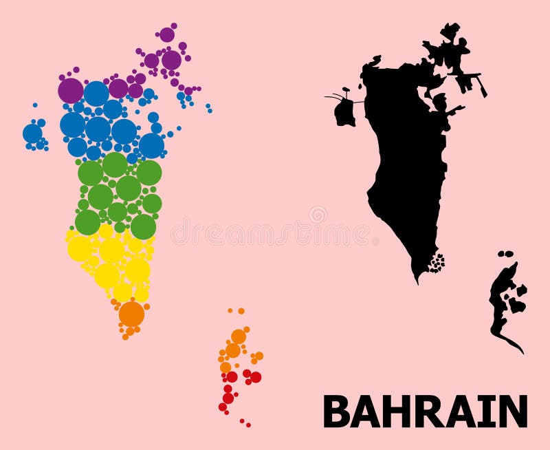 Rainbow Pattern Map of Bahrain for LGBT Stock Vector - Illustration of ...
