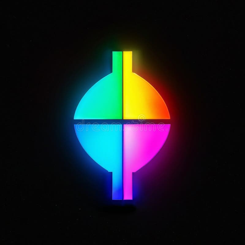 Rainbow Colored Neon Sign of a Symbol Rainbow. 3d Illustration Stock ...