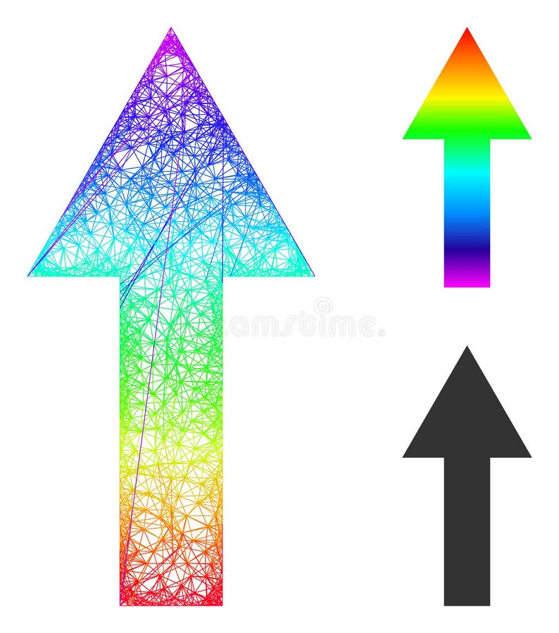 Spectral Linear Gradient Arrow Up Icon Stock Vector - Illustration of ...