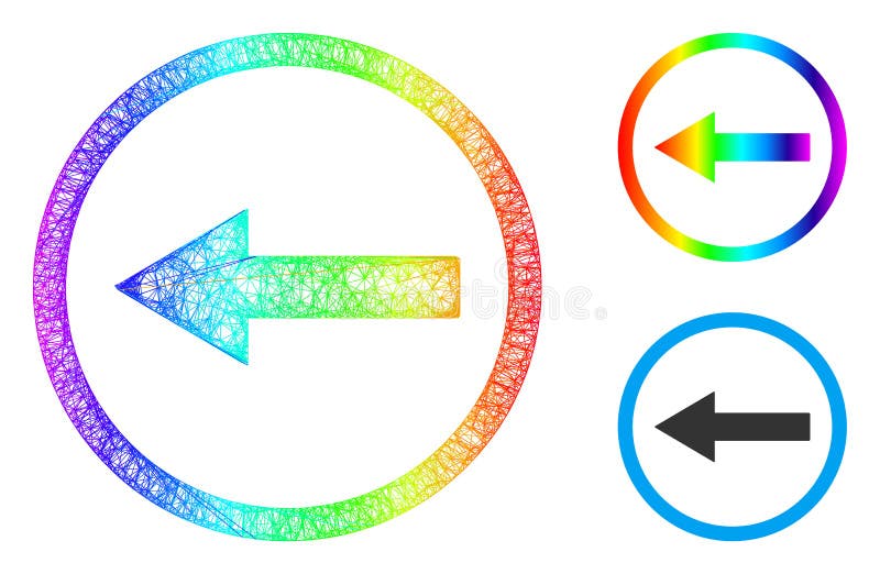 Rainbow Linear Gradient Left Rounded Arrow Icon Stock Vector ...