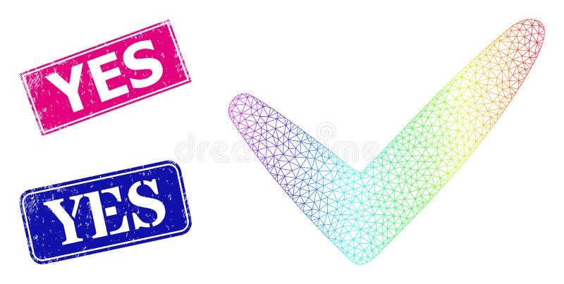 Rubber Yes Seals and Spectral Net Gradient Yes Stock Vector ...