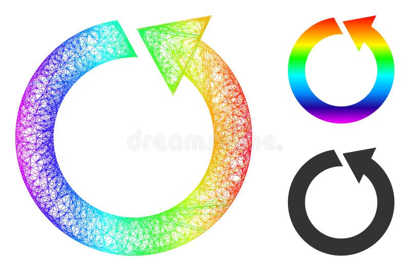 Spectral Hatched Gradient Rotate Ccw Icon Stock Vector - Illustration ...