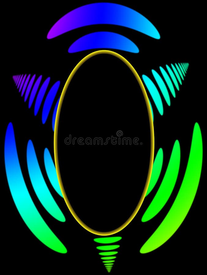 Rainbow Colored Oval Picture F Stock Illustration - Illustration of ...