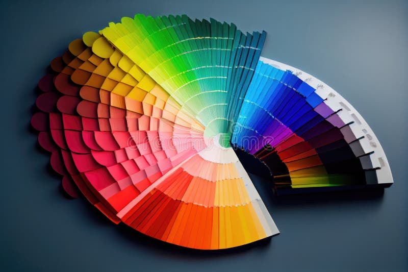 A Rainbow-colored Paint Sample Board, Showcasing the Different Hues and ...