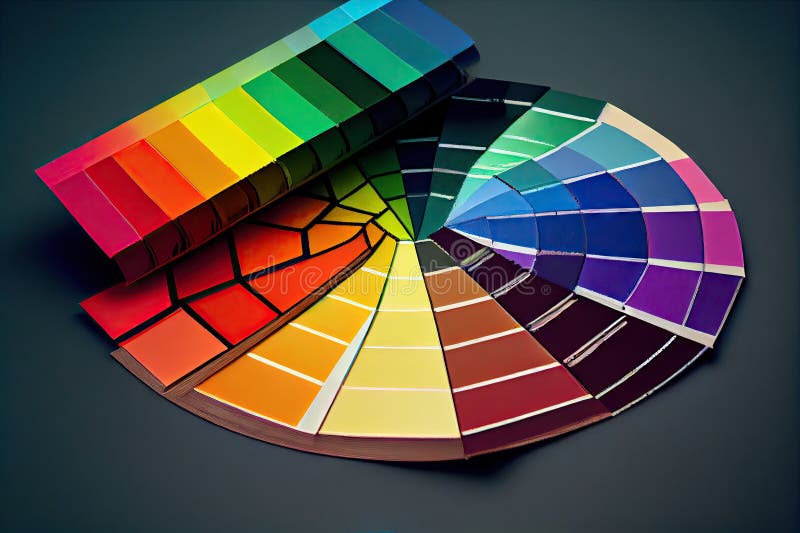 A Rainbow-colored Paint Sample Board, Showcasing the Different Hues and ...