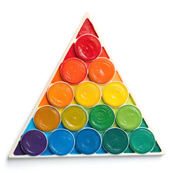Rainbow-colored Paint in a Triangle Isolated Stock Illustration ...