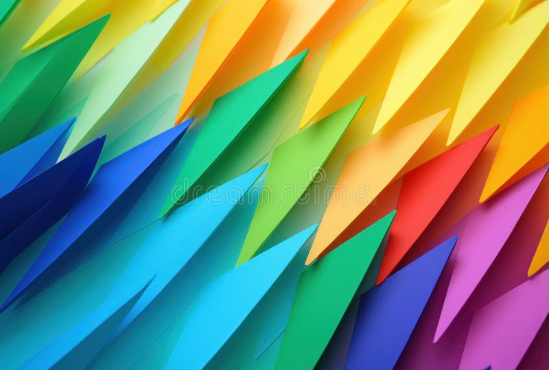 Rainbow Colored Paper Arrows for Marketing Banners AI Generated Stock ...
