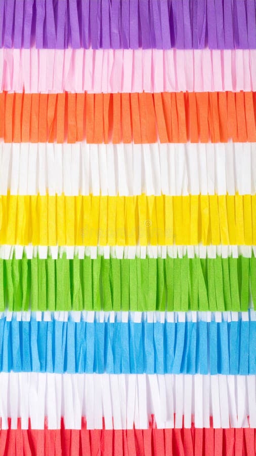 Rainbow Colored Paper Fringe Party Decoration Stock Illustration ...