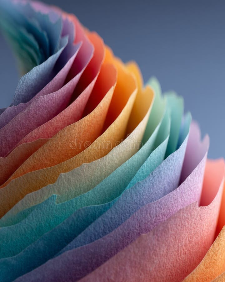 Rainbow Colored Paper Layers Abstract Texture Stock Illustration ...