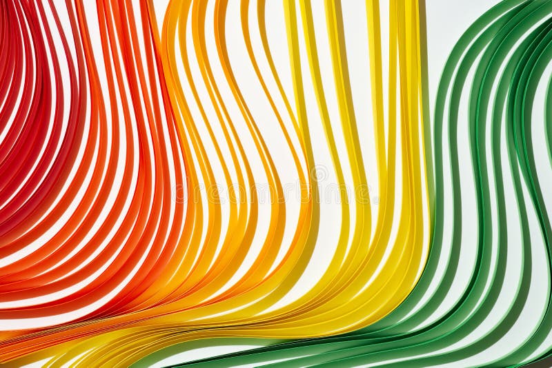 Rainbow Colored Paper Stripe Waves Stock Photo - Image of green ...