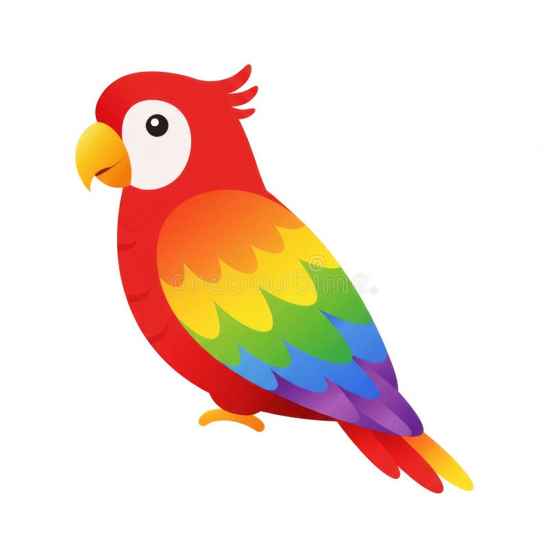 Rainbow Colored Parrot Illustration Stock Illustration - Illustration ...