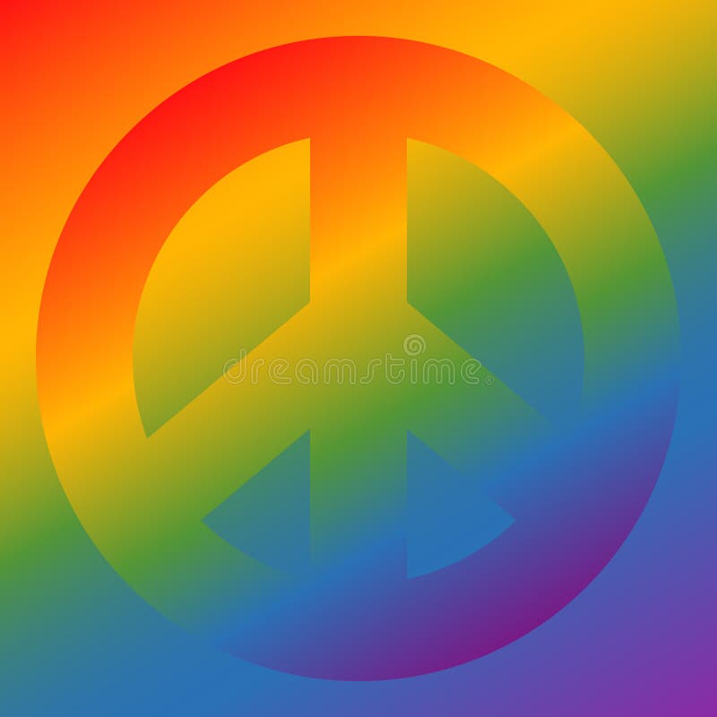 Rainbow Colored Peace Symbol Stock Vector - Illustration of color ...