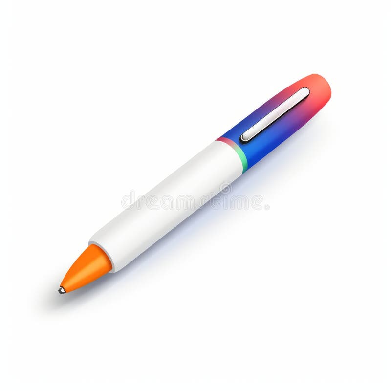 Rainbow Colored Pen with Streamlined Design and Luminous Quality Stock ...