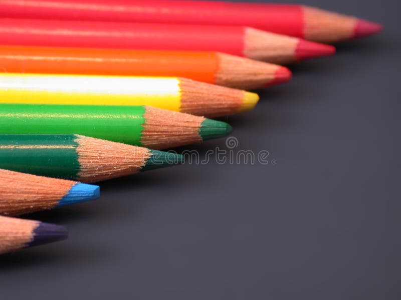 Rainbow of colored pencils stock image. Image of pencil, color - 3423