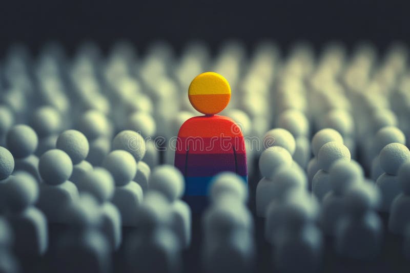 Rainbow Colored Person is Standing Out from a Crowd of White People ...