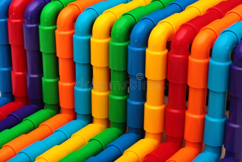 Rainbow Colored Plastic Pipes As Background Stock Image - Image of ...