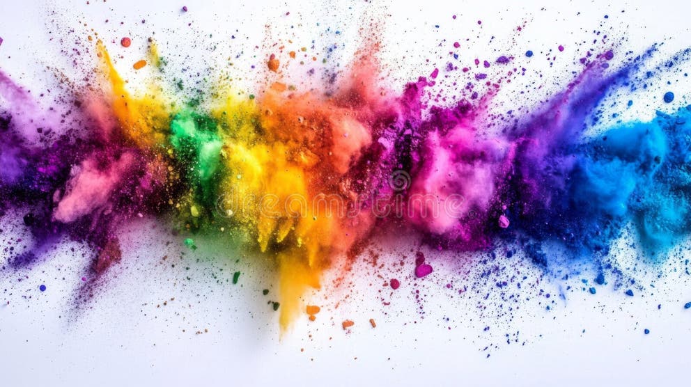 Rainbow Colored Powder Explosion Abstract Art Stock Illustration ...