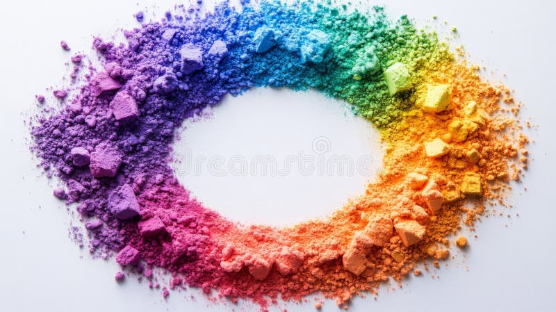 Rainbow Colored Powder Forms Circular Frame Stock Illustration ...