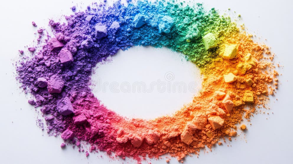 Rainbow Colored Powder Forms Circular Frame Stock Illustration ...