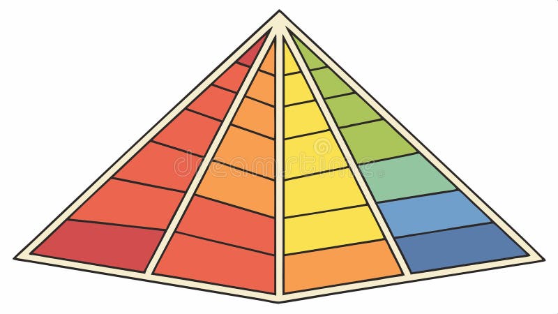 Rainbow Colored Pyramid, Vibrant Layers with Spectrum Colors and ...