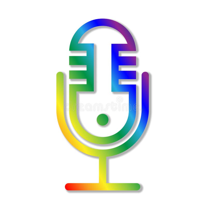 Rainbow Colored Recording Microphone Icon or Symbol Stock Vector ...