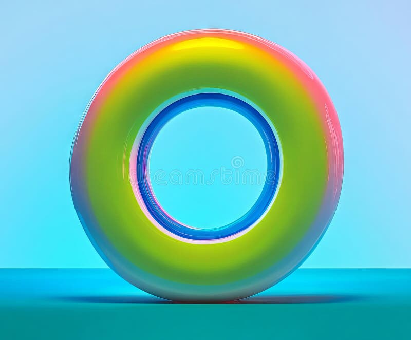 A Rainbow Colored Ring on a Blue Background Stock Illustration ...